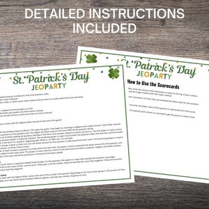 St. Patrick's Day Jeoparty Game: Trivia Party (PDF Download) - Etsy