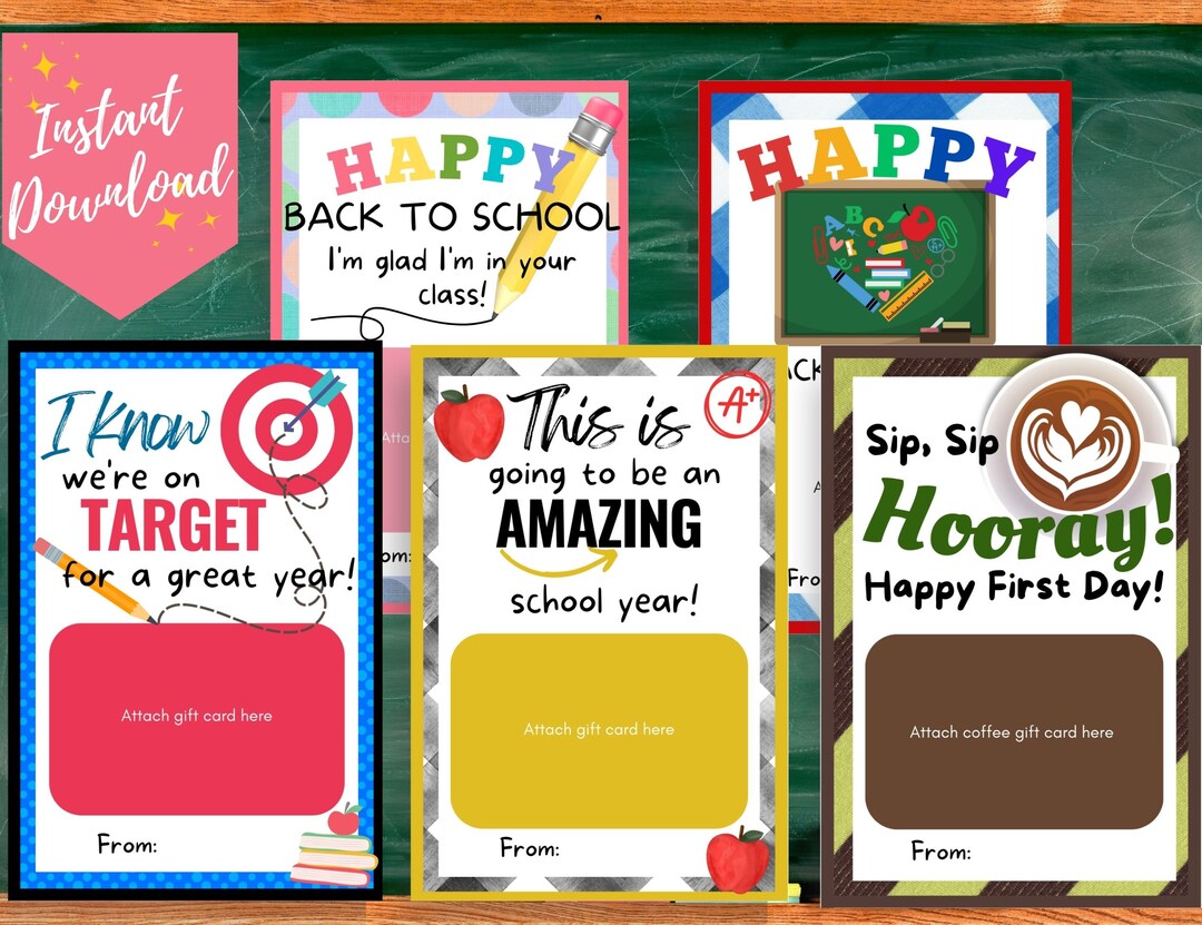 Back to School Teacher Gift Card Holders, First Day of School Teacher ...