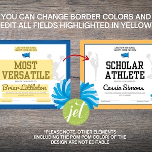 Editable Cheerleading Award Certificates: End of Season Team Awards ...