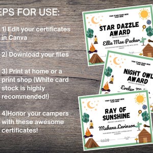 LDS Girls Camp Awards: Editable Printable Certificates (digital ...