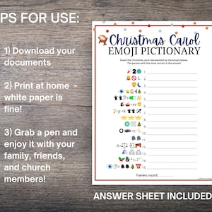 Bible Christmas Carol Emoji Pictionary Game, Christmas Bible Emoji Game ...