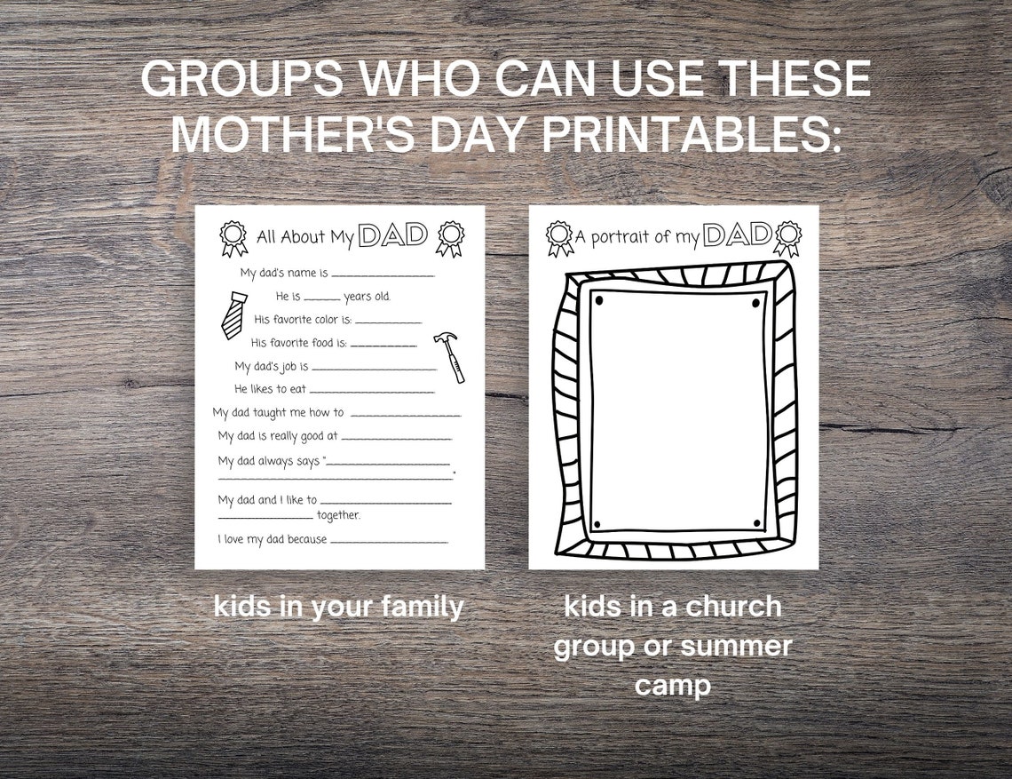 All About Dad Printable Fathers Day Gift From Kids Fathers - Etsy