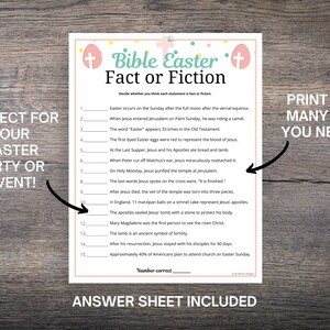 Bible Easter Fact or Fiction Game, Religious Easter Quiz for Sunday ...