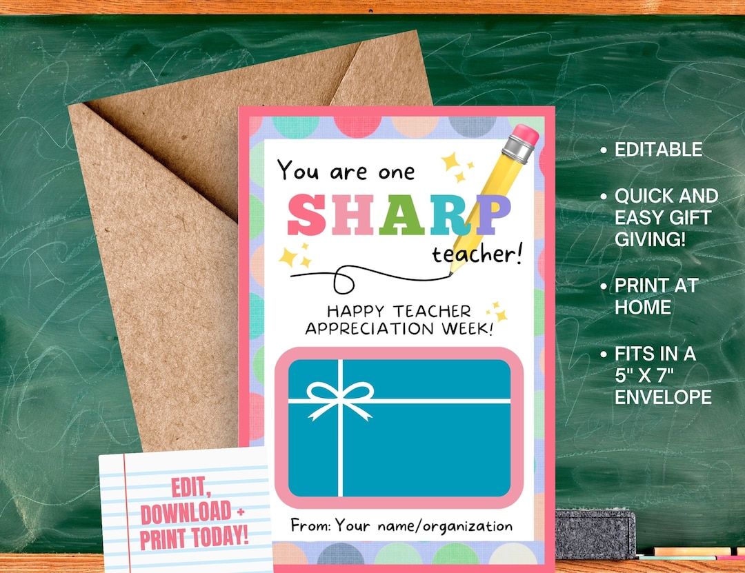 Teacher Appreciation Week Gift Card Holder, Teacher Appreciation ...
