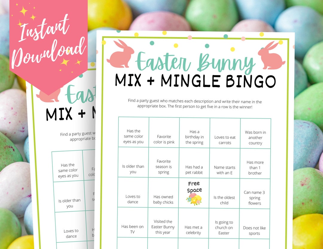 Easter Mix & Mingle Human Bingo Game, Easter Icebreaker Game for a ...