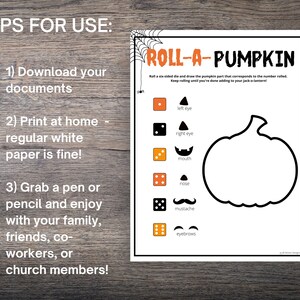 Halloween Roll A Pumpkin Game: Kids Printable Party Activity (PDF) - Etsy