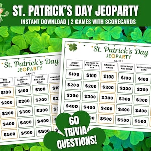 St. Patrick's Day Jeoparty Game: Trivia Party (PDF Download) - Etsy
