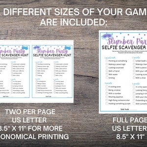 Sleepover Selfie Scavenger Hunt Game: Tween/teen Pajama Party Activity ...