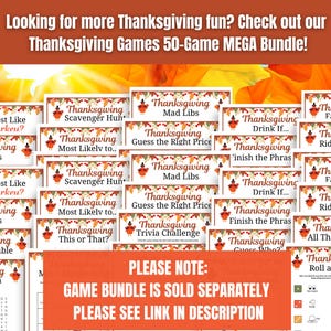 Thanksgiving Pictionary Cards: Fun Family Game (printable) - Etsy