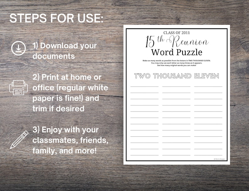 15th Class Reunion Party Games MEGA Bundle: 50 Printable Icebreaker ...