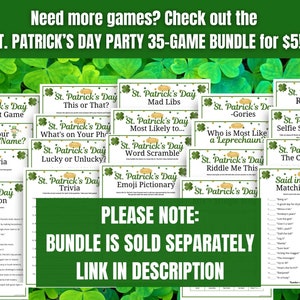 St. Patrick’s Day Said in Ireland Matching Game, Funny St. Patricks Day ...