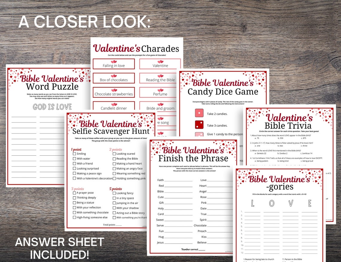 Valentine's Bible Games BUNDLE: Church Youth Group Games and Activities ...