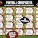 Editable Football Award Certificates: Team Party, End of Season ...