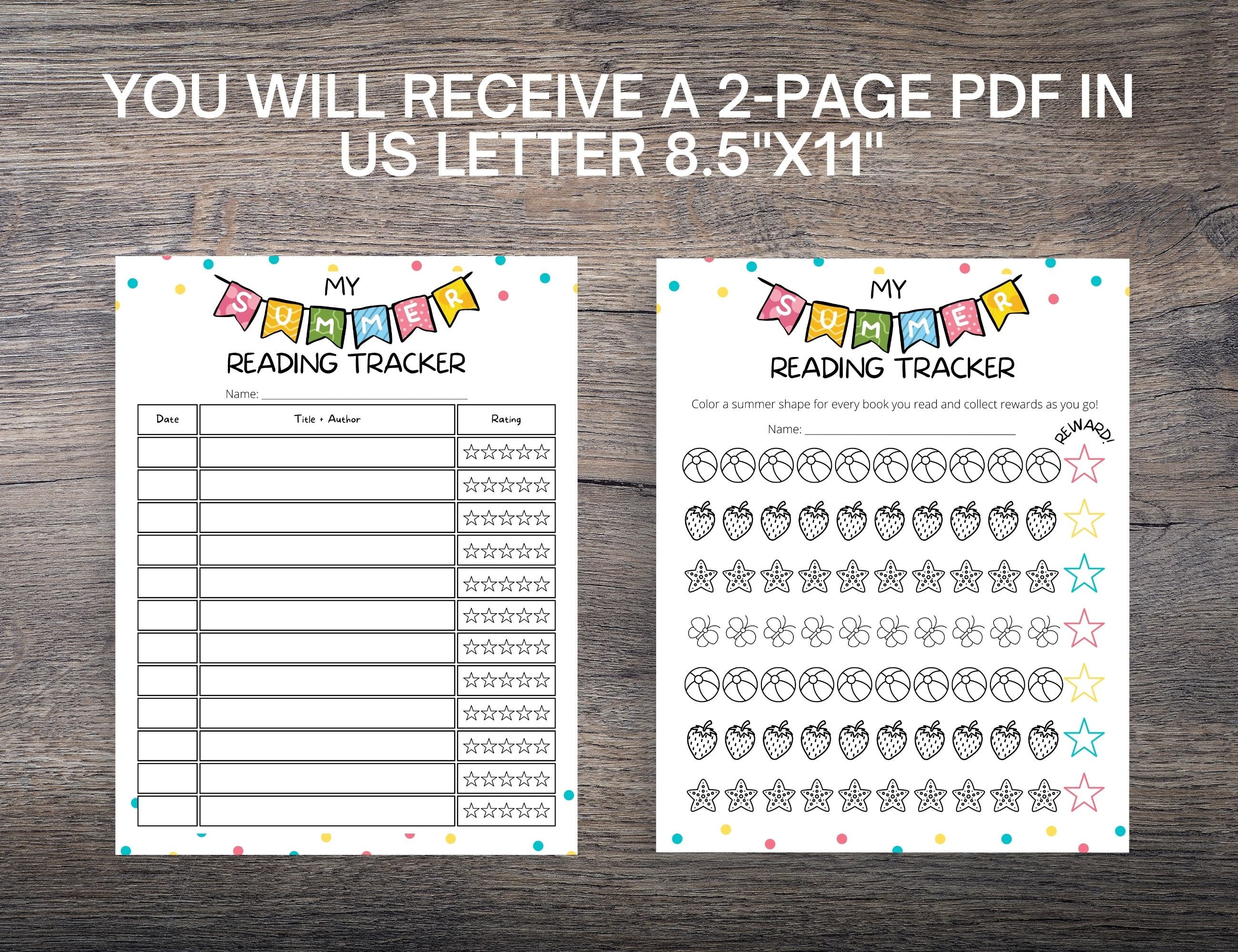 Printable Summer Reading Tracker for Kids Summer Reading Log - Etsy