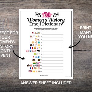 Women's History Emoji Pictionary Game (digital Download) - Etsy