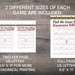 Kwanzaa Find the Guest Bingo Game, Kwanzaa Human Bingo Game for ...
