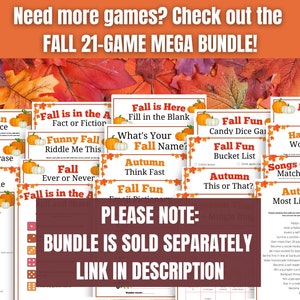 Fall Candy Dice Game: Fun Autumn Party Activity (digital Download) - Etsy
