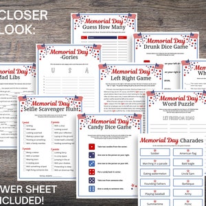 Memorial Day Games MEGA Bundle: 50+ Printable Activities and ...