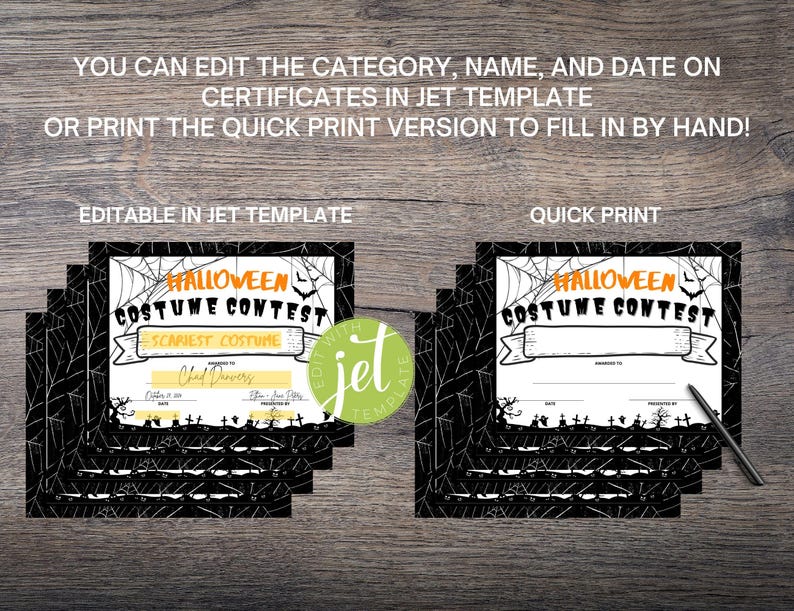 Editable Halloween Costume Contest Kit: Awards, Ballots and More ...