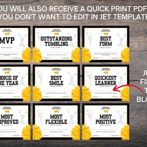 Editable Cheerleading Award Certificates: End of Season Team Awards ...