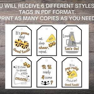 Cheerleading Treat Tags: Cheer Squad Goodie Bag Tags (PDF) - Etsy
