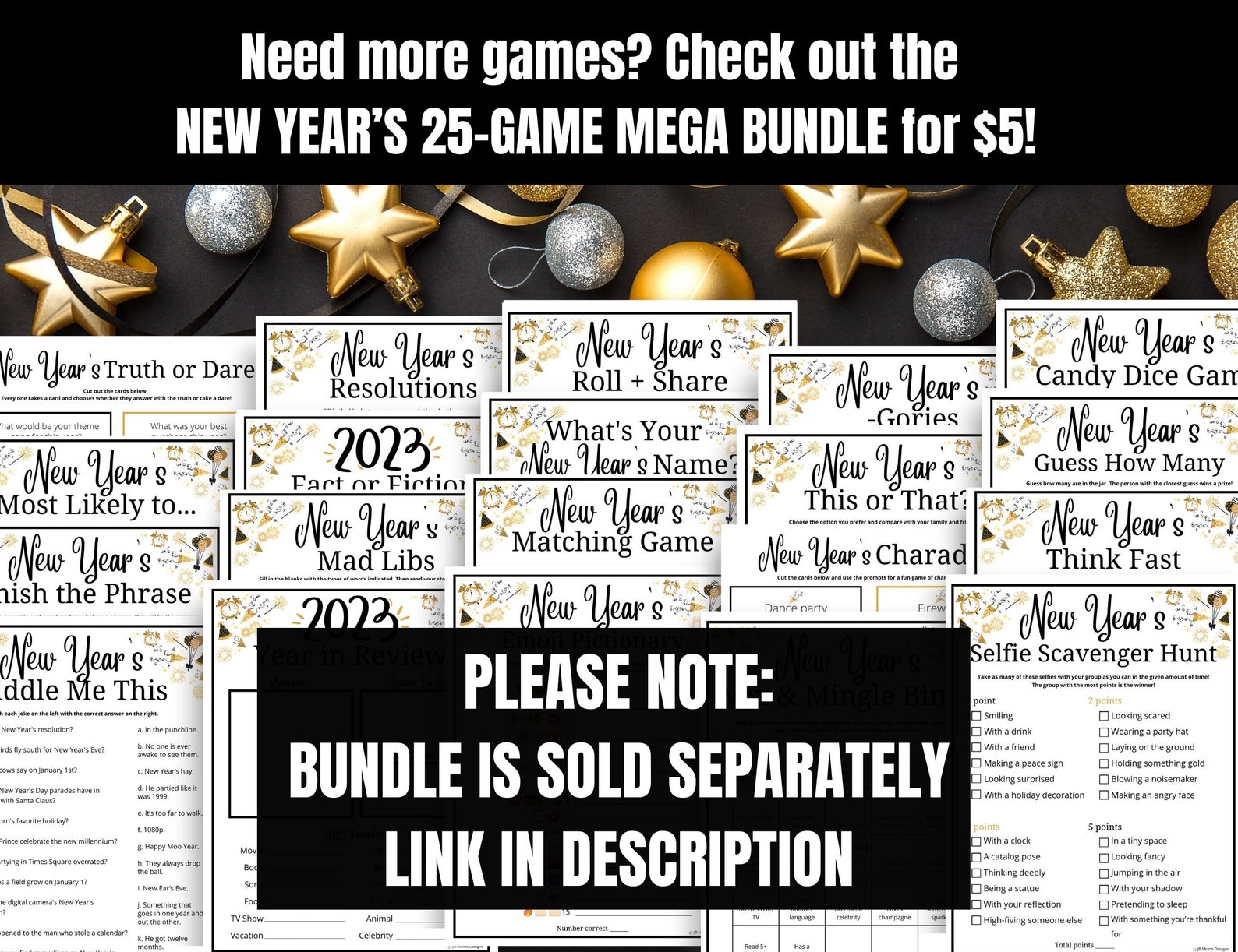 New Year's Think Fast Game: Printable NYE Party Activity (PDF) - Etsy