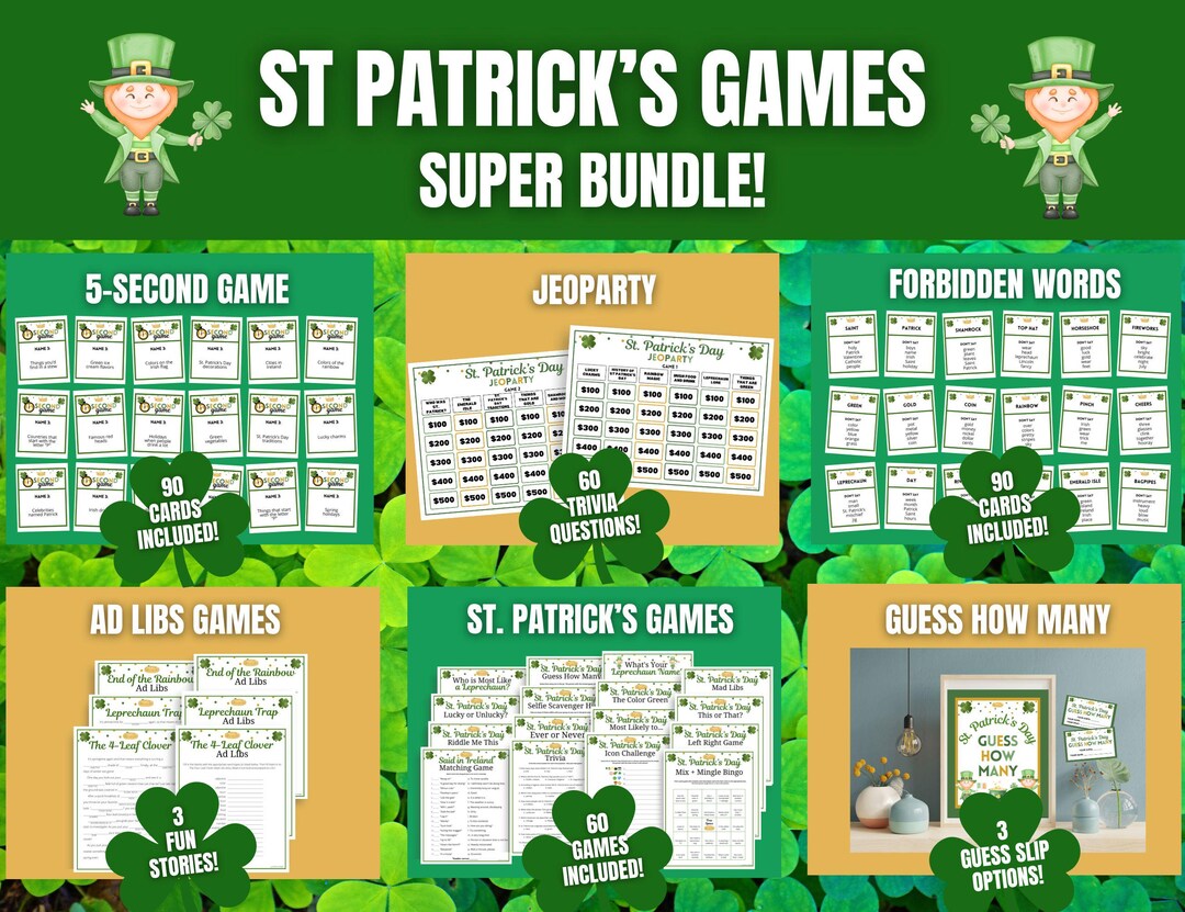 St Patricks Games SUPER Bundle: Party Bundle, 5-second Game and More ...