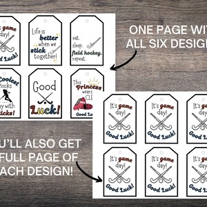 Field Hockey Treat Tags, Field Hockey Snack Tags, Field Hockey Goodie ...