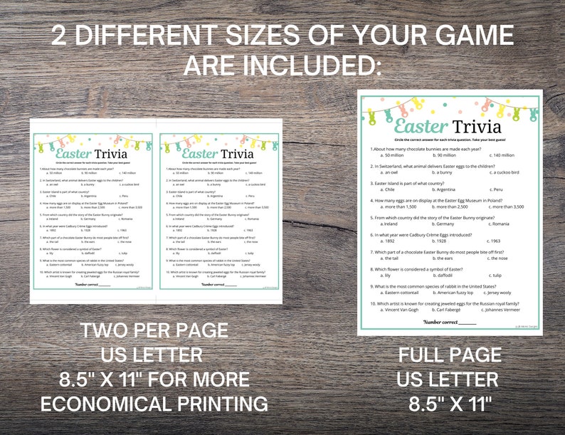 Easter Trivia Game: Printable Easter Quiz (digital Download) - Etsy