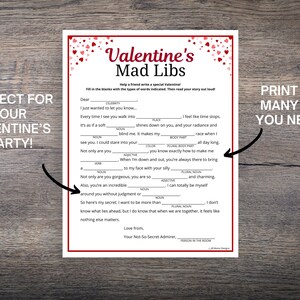 Valentine’s Day Ad Libs Game, Fun Valentine Mad Libs, Funny Valentine ...