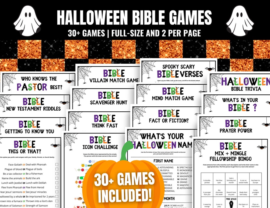 Halloween Bible Games Bundle, Christian Halloween Games, Halloween ...