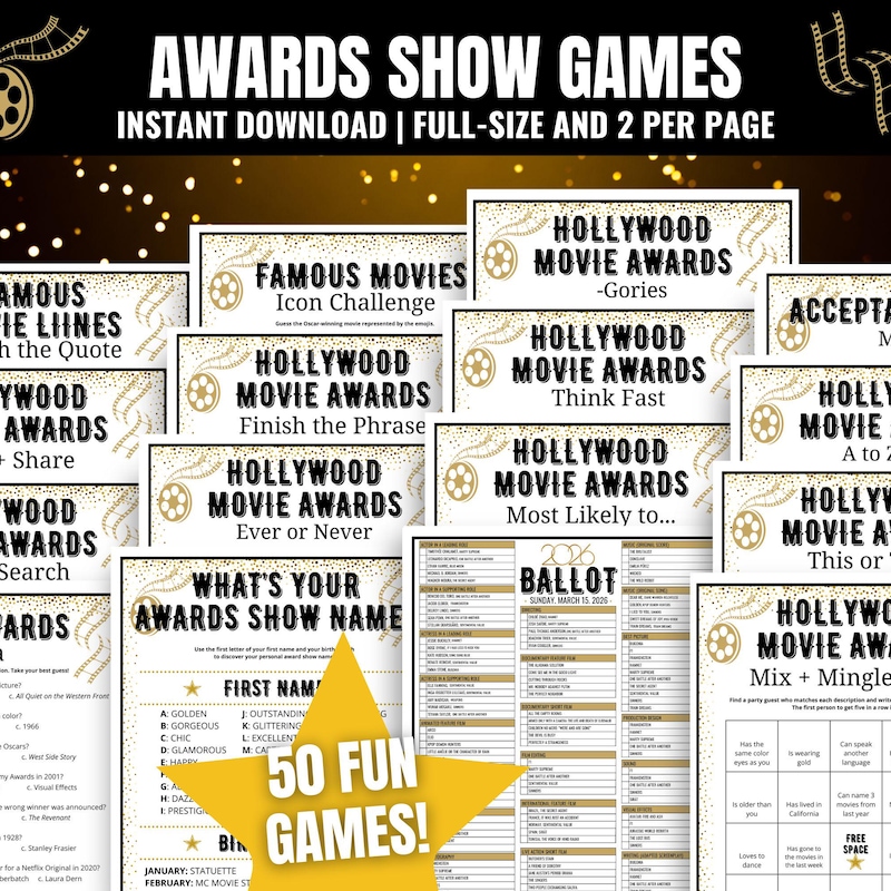Oscar Theme Party Games - Etsy UK