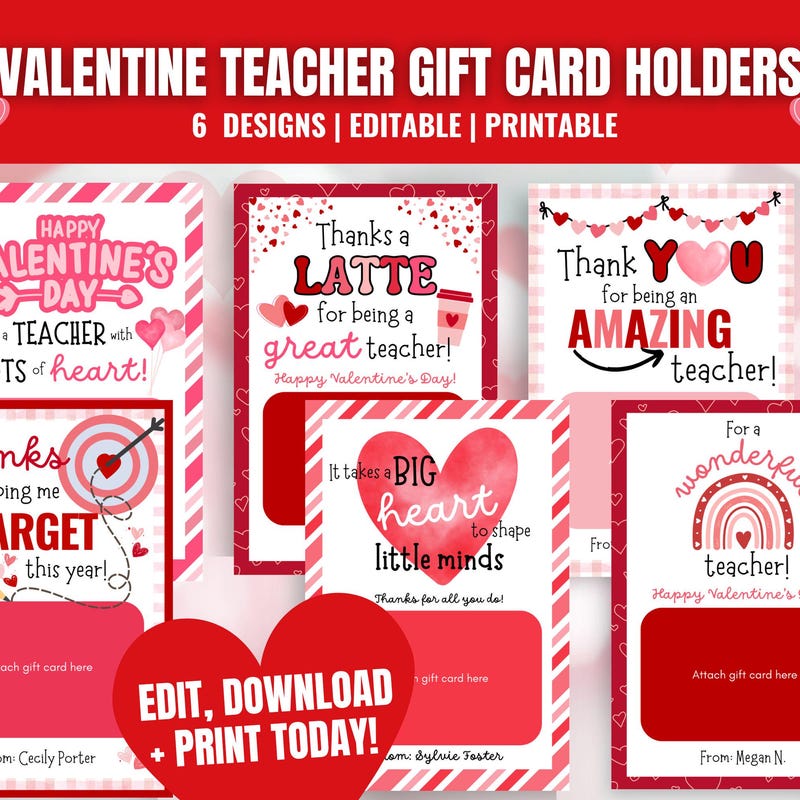 Teacher Valentines - Etsy