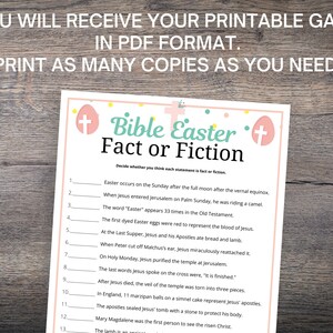 Bible Easter Fact or Fiction Game, Religious Easter Quiz for Sunday ...