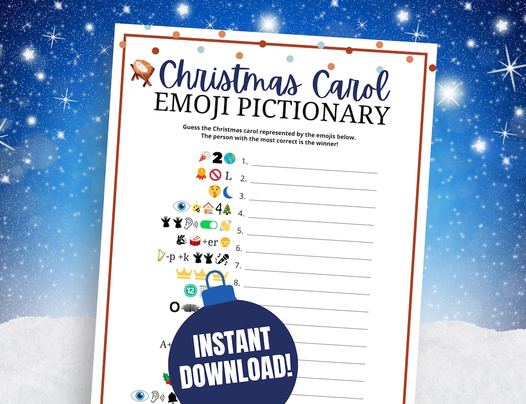 Bible Christmas Carol Emoji Pictionary Game, Christmas Bible Emoji Game ...