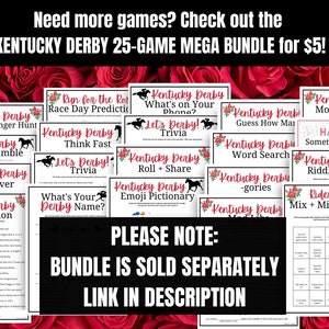 Kentucky Derby Game: What's Your Derby Name? Printable (PDF) - Etsy