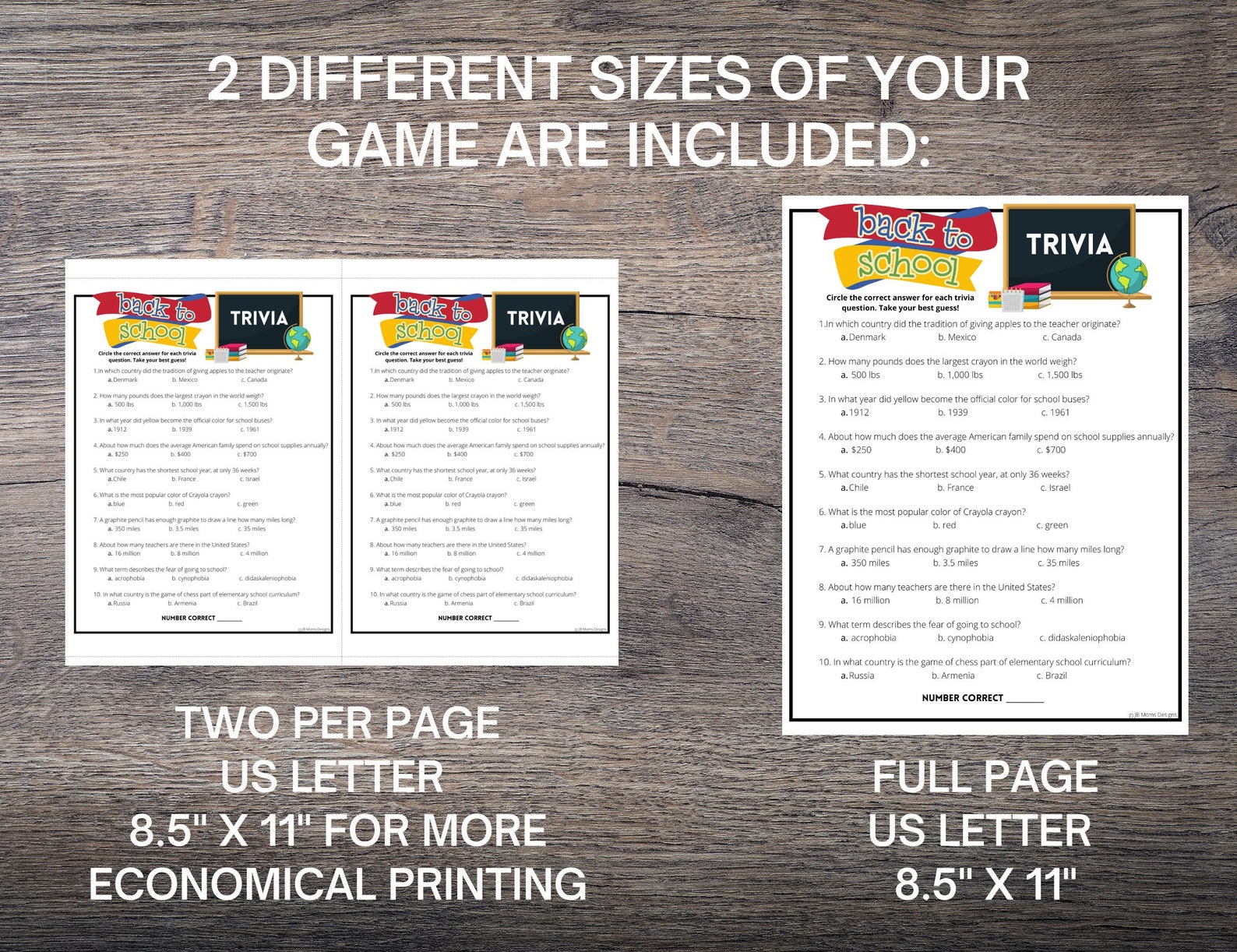 Back to School Trivia Game: Printable Classroom Icebreaker (digital ...