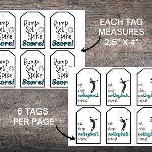 Volleyball Treat Tags, Good Luck Team Gift (PDF) - Etsy