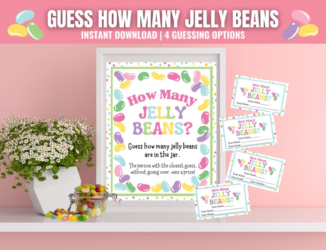 Guess How Many Jelly Beans, How Many Jellybeans in the Jar, Spring ...