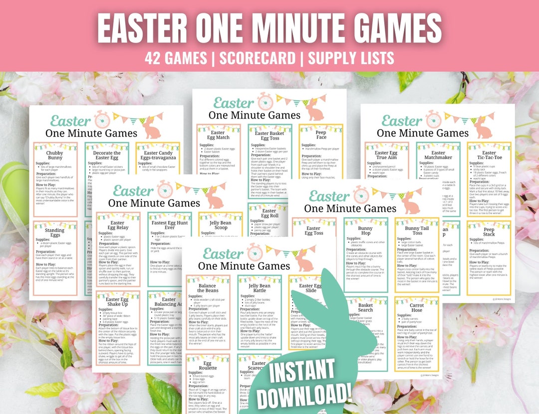 Easter One Minute Games Bundle, Easter Minute to Win Games, Fun Easter ...