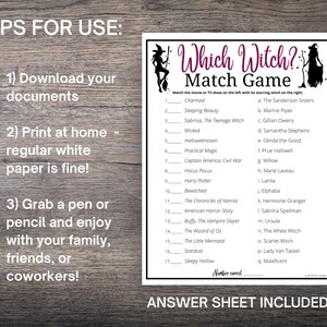 Halloween Which Witch Match Game, Witches Party, Witches Night Out ...