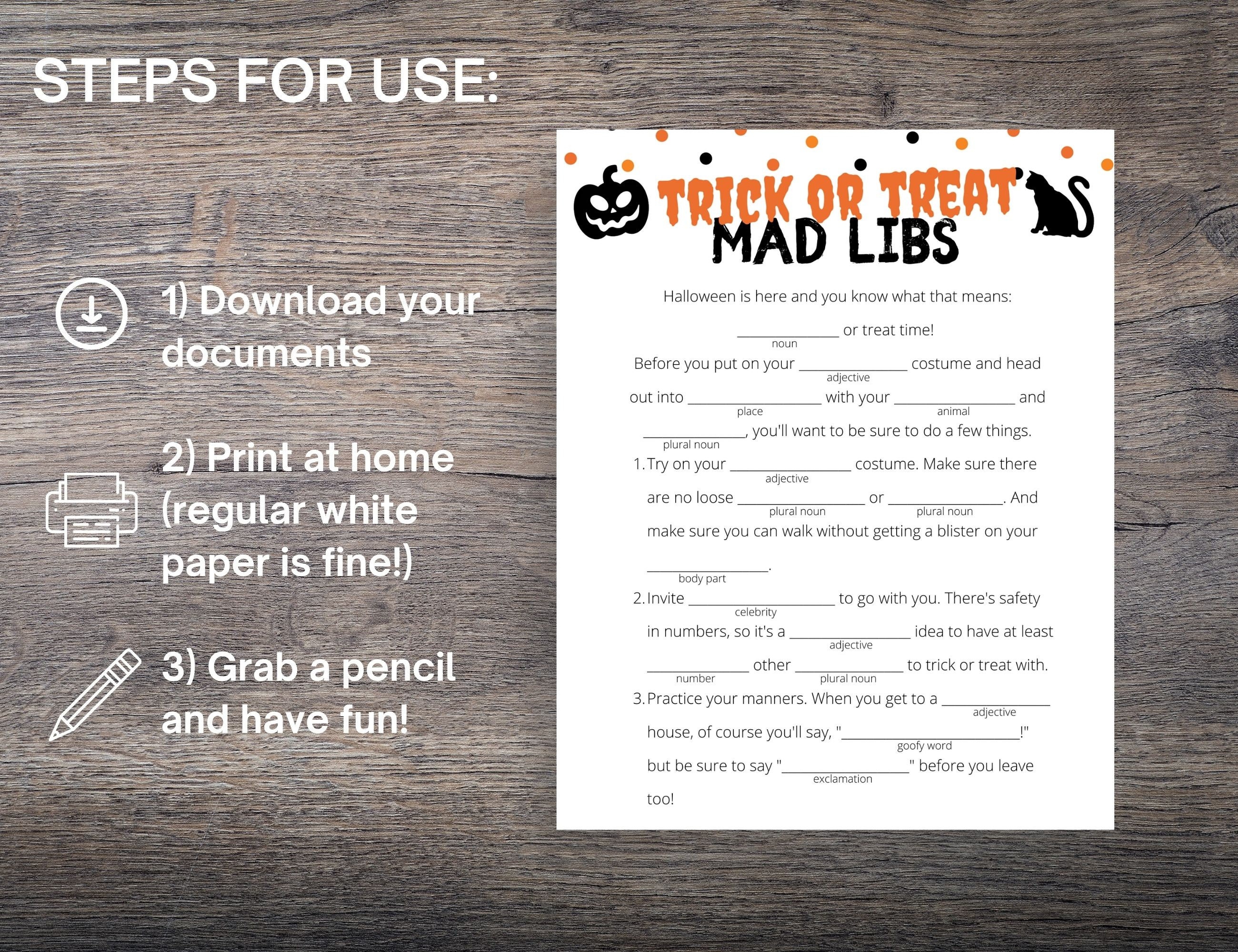 Halloween Mad Libs Bundle: Funny Party Game for Kids and Teens (digital ...