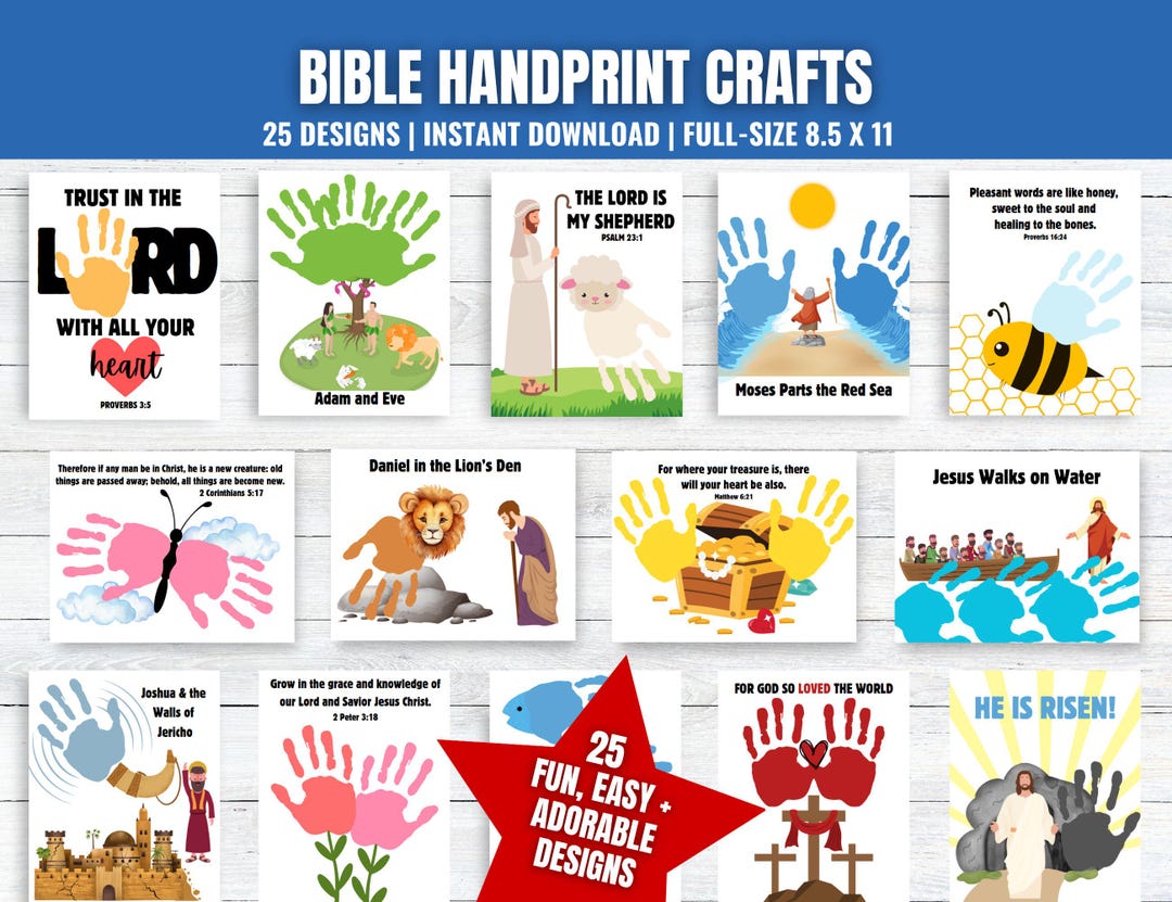 Bible Handprint Craft Templates: Sunday School Nursery Activity ...