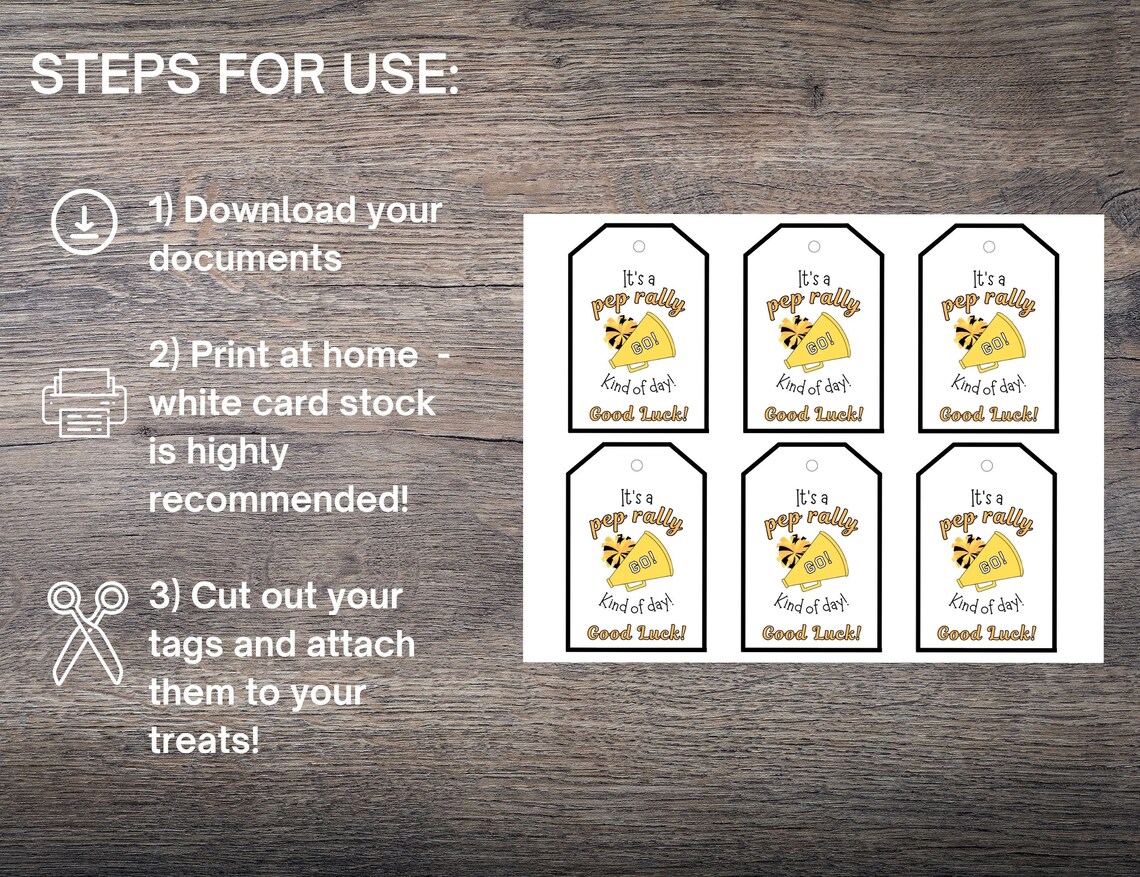 Cheerleading Treat Tags: Cheer Squad Goodie Bag Tags (PDF) - Etsy