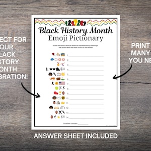 Black History Month Emoji Pictionary Game: Famous African Americans ...