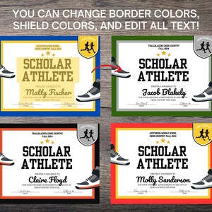 Editable Cross Country Awards: 55 Team Certificates (digital Download ...