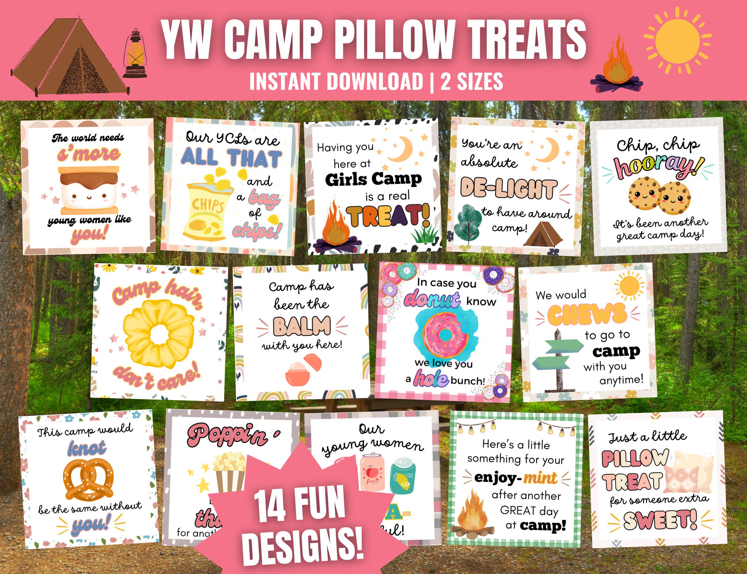 LDS Girls Camp Treat Tags: Printable Pillow Treat Gifts (digital ...
