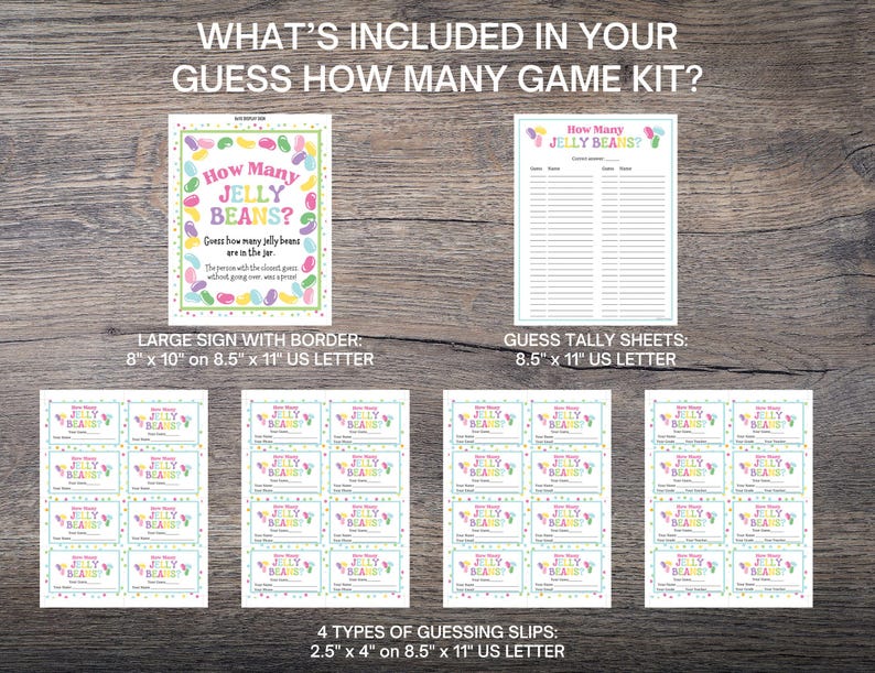 Guess How Many Jelly Beans Game: Spring Easter Party (digital Download ...