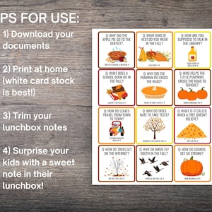 Fall Lunch Box Notes and Jokes for Kids, Autumn Lunch Notes, Mirror ...
