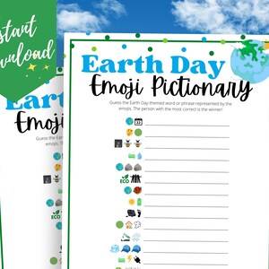 Earth Day Emoji Pictionary Game, Fun Earth Day Trivia Game Printable ...